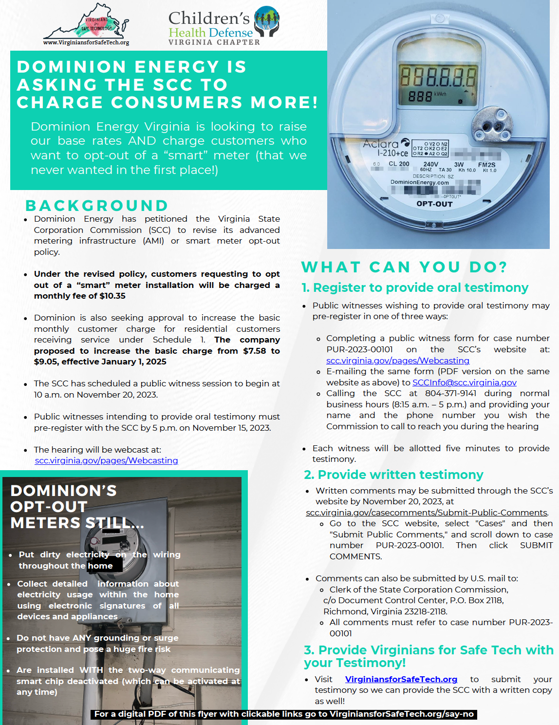 SAY NO TO “SMART” METERS – Virginians for Safe Technology